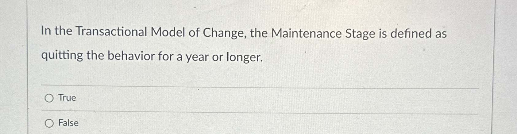 Solved In the Transactional Model of Change, the Maintenance | Chegg.com