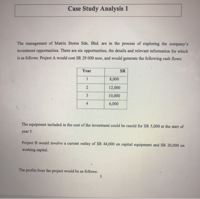 Solved Case Study Analysis 1 The management of Matrix Stores | Chegg.com