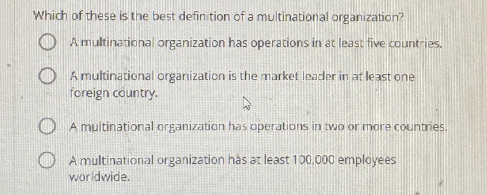 Solved Which of these is the best definition of a | Chegg.com