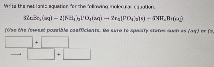 Solved Write the net ionic equation for the following | Chegg.com