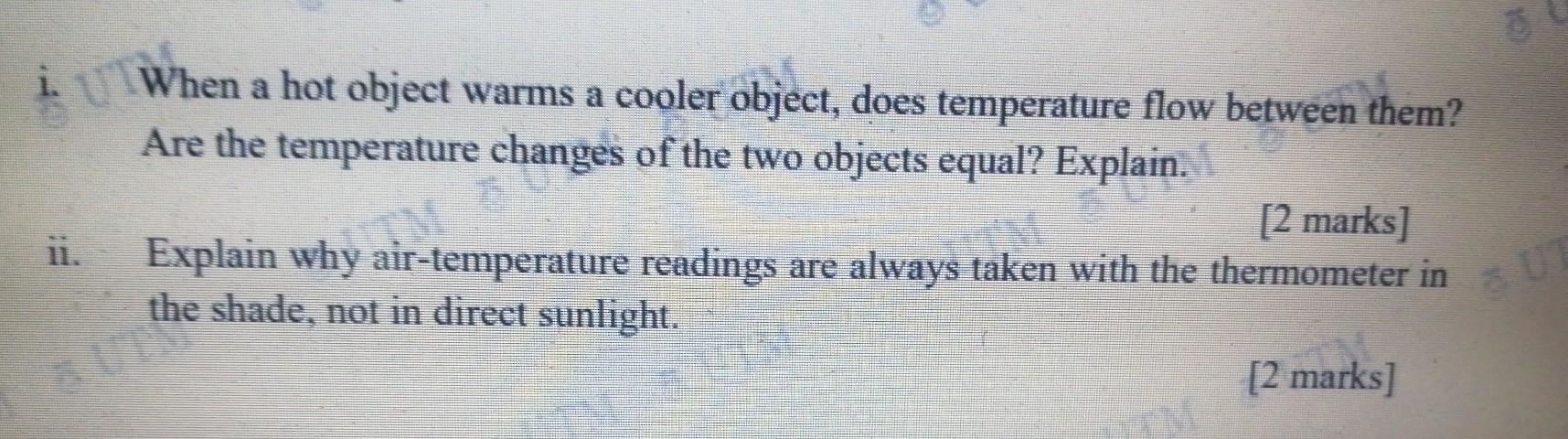 Solved i u When a hot object warms a cooler object, does | Chegg.com
