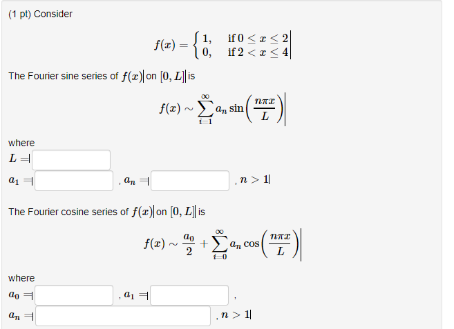 Solved (1 pt) Consider f(x)={1,0, if 0≤x≤2 if 2 | Chegg.com