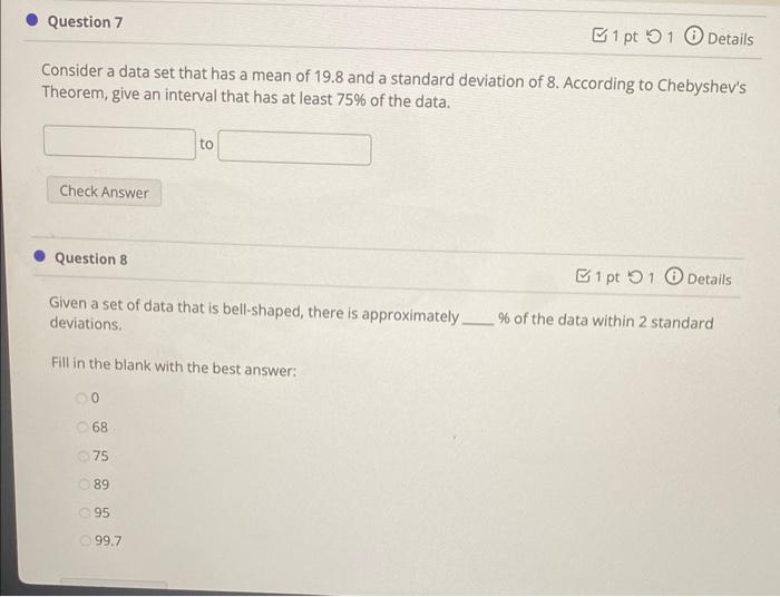 Solved Consider a data set that has a mean of 19.8 and a | Chegg.com
