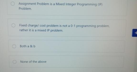Solved Assignment Problem Is A Mixed Integer Programming 6935