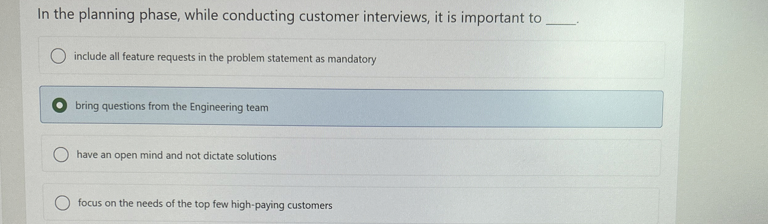 Solved In the planning phase, while conducting customer | Chegg.com