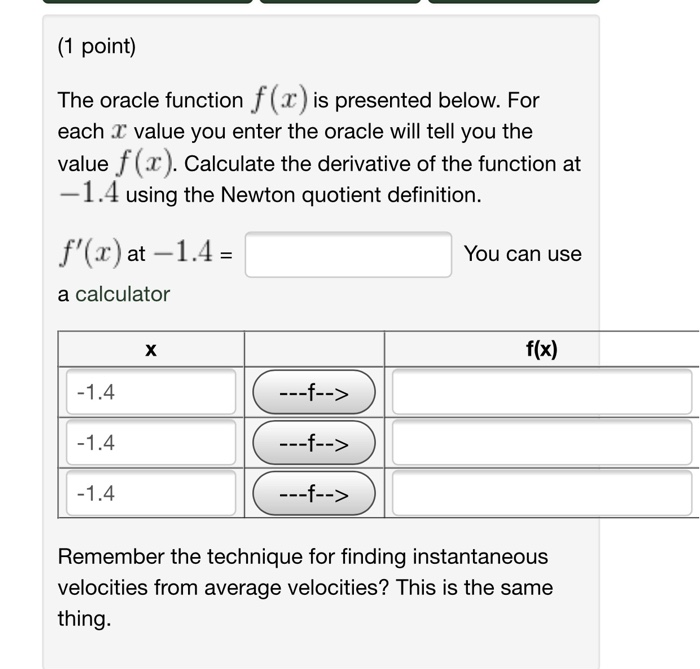 (1 point) The oracle function f(x) is presented | Chegg.com