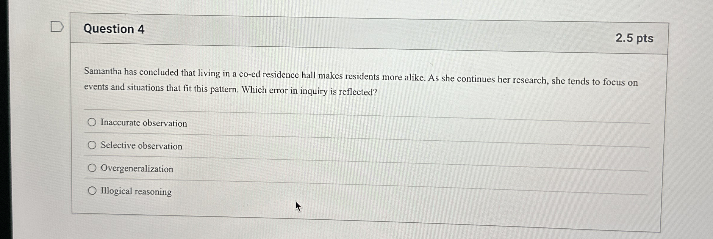 Solved Question 42.5 ﻿ptsSamantha has concluded that living | Chegg.com
