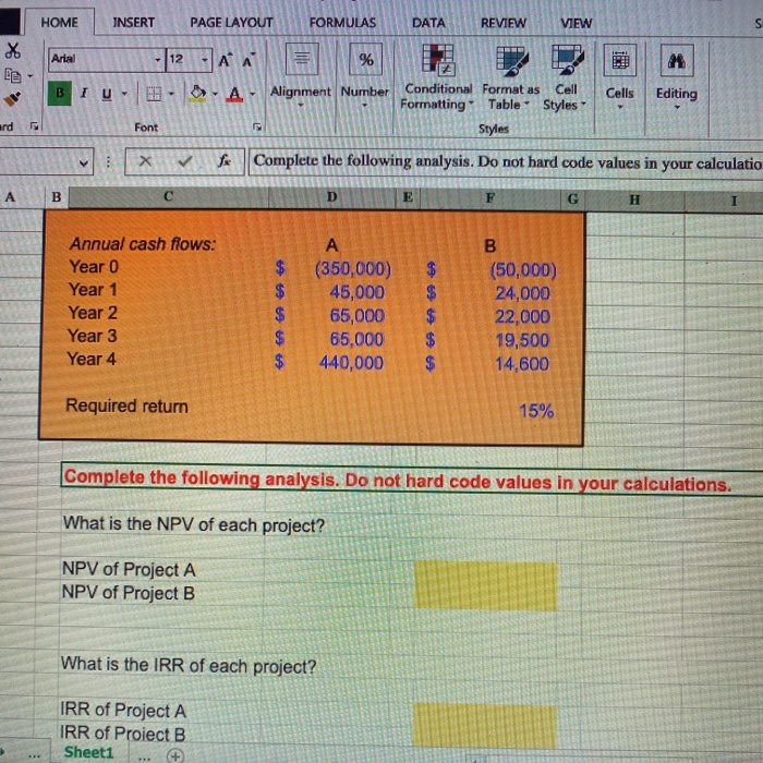 Solved HOME INSERT PAGE LAYOUT FORMULAS DATA REVIEW VIEW 12 | Chegg.com