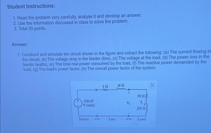 Solved Student Instructions: 1. Read the problem very | Chegg.com