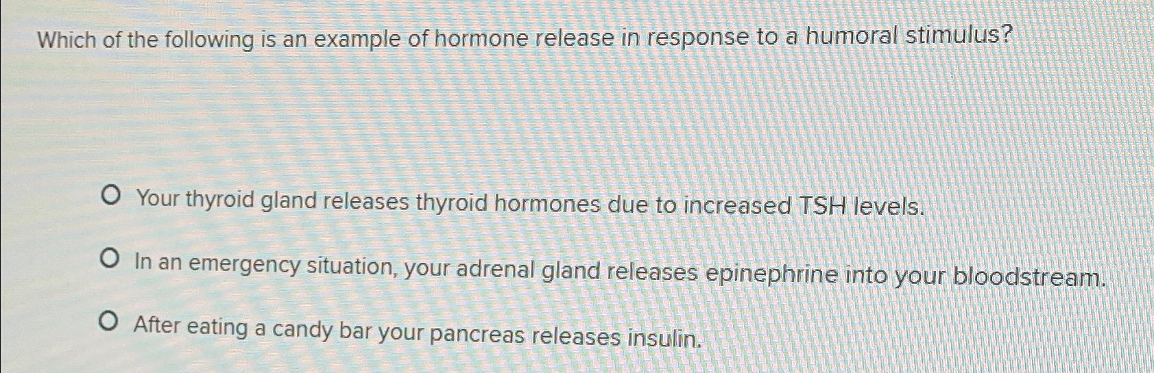Solved Which of the following is an example of hormone | Chegg.com