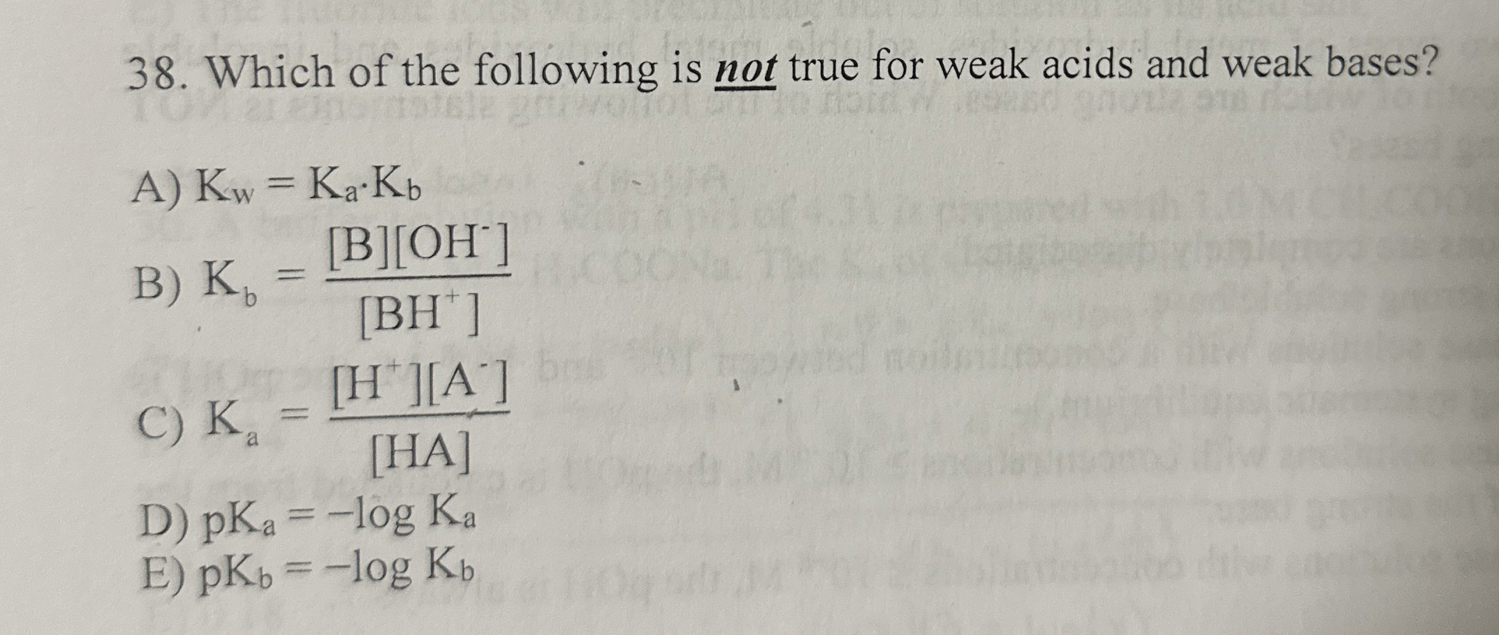 Solved by an EXPERT Which of the following is not true for weak acids and | Chegg.com