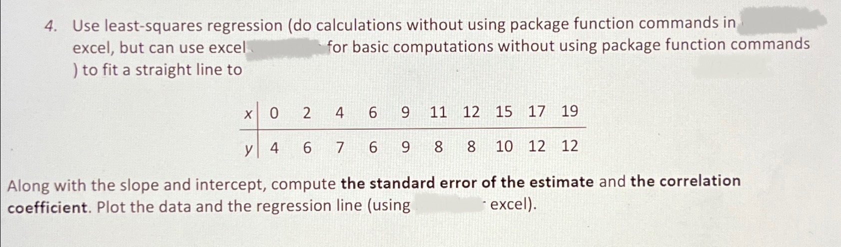 Solved Use least-squares regression (do calculations without | Chegg.com