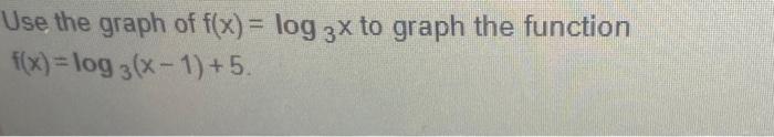 Solved Use the graph of f(x)=log3x to graph the function | Chegg.com