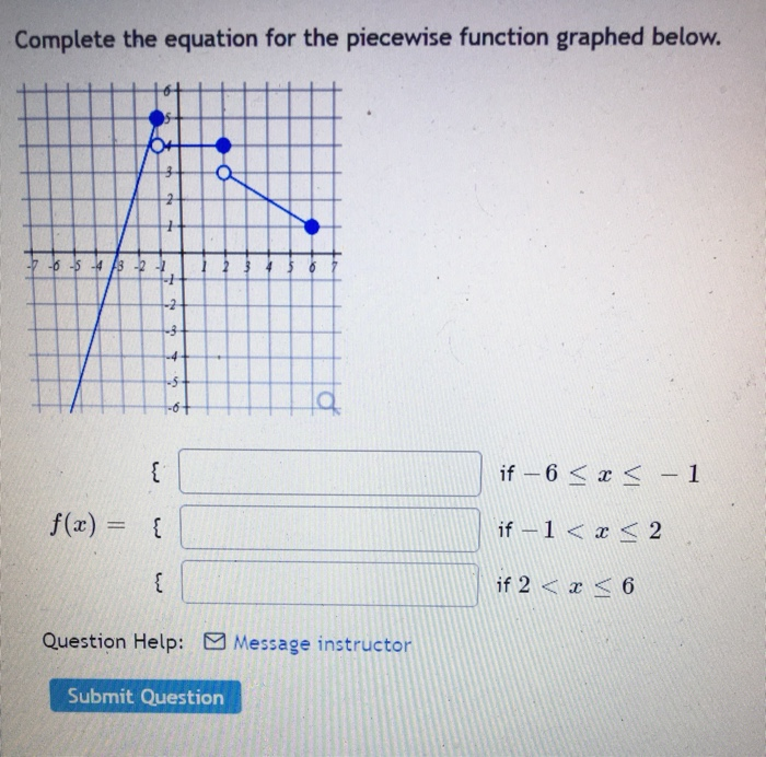 Solved Complete the equation for the piecewise function | Chegg.com