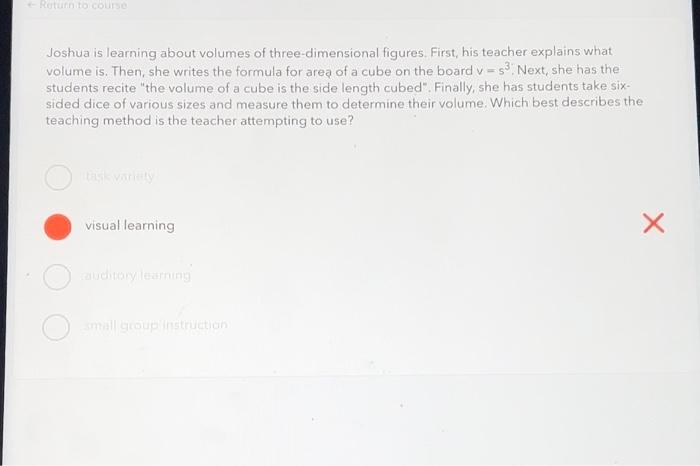 Solved Joshua is learning about volumes of three-dimensional | Chegg.com