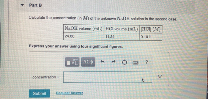 Solved Calculate the concentration (in M) of the unknown | Chegg.com