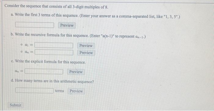 Solved Consider the sequence that consists of all 3-digit | Chegg.com