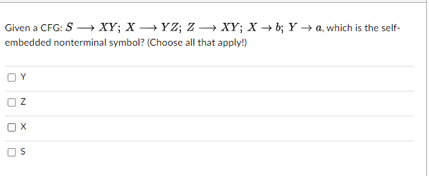 Solved question Given a CFG: | Chegg.com