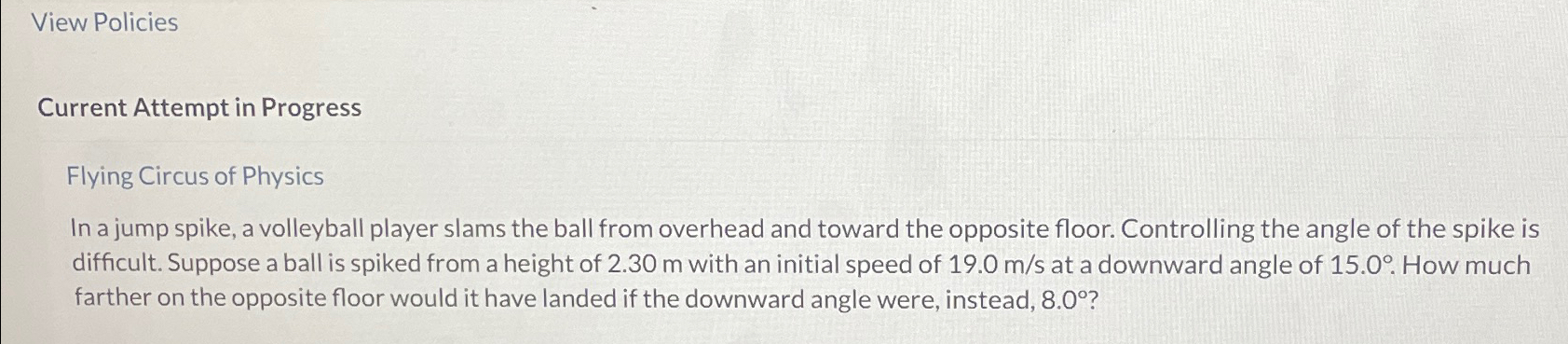Solved View PoliciesCurrent Attempt in ProgressFlying Circus | Chegg.com