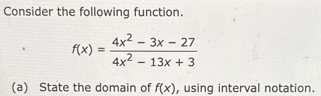 Solved Consider the following | Chegg.com