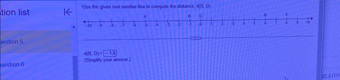 Solved tion list estion 5 uestion 6 K Use the given real | Chegg.com