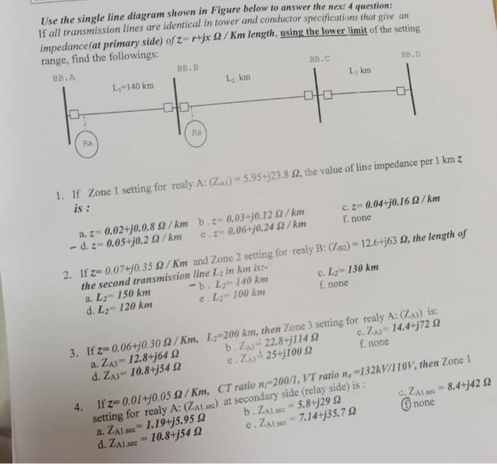 Solved Use the single line diagram shown in Figure below to | Chegg.com