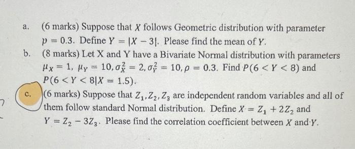 Solved a. (6 marks) Suppose that X follows Geometric | Chegg.com