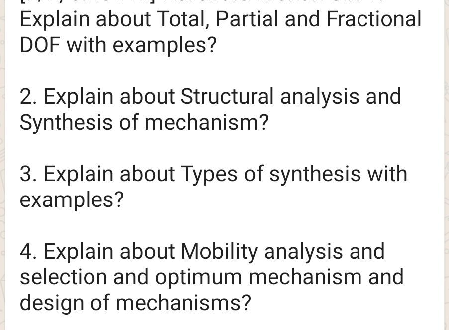 Solved Explain about Total, Partial and Fractional DOF with | Chegg.com