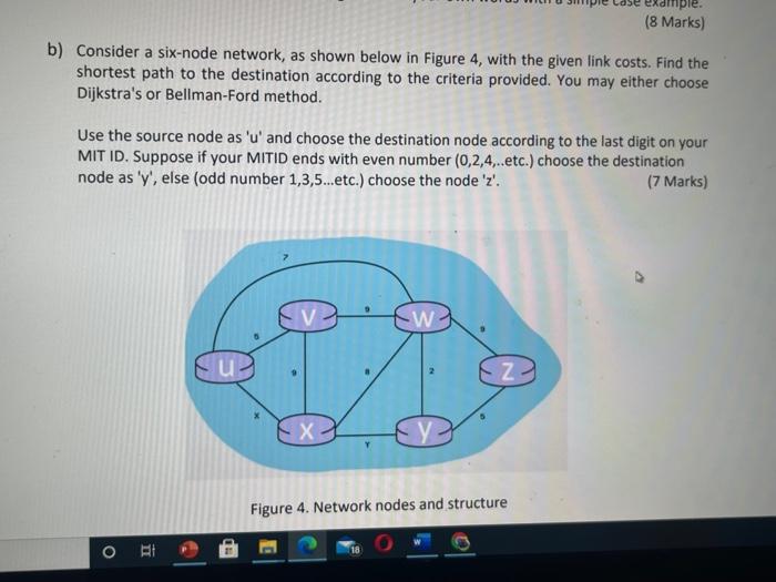 Solved npre. (8 Marks) b) Consider a six-node network, as | Chegg.com