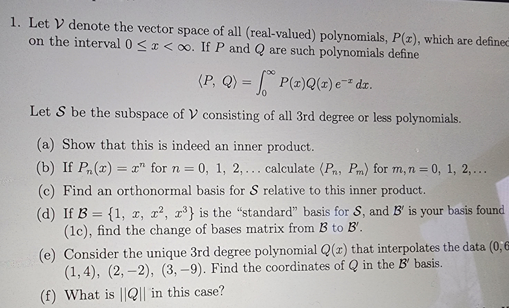 Solved Let V denote the vector space of all (real-valued) | Chegg.com