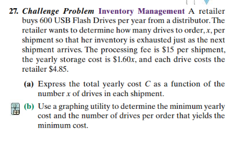 Solved Challenge Problem Inventory Management A retailerbuys | Chegg.com