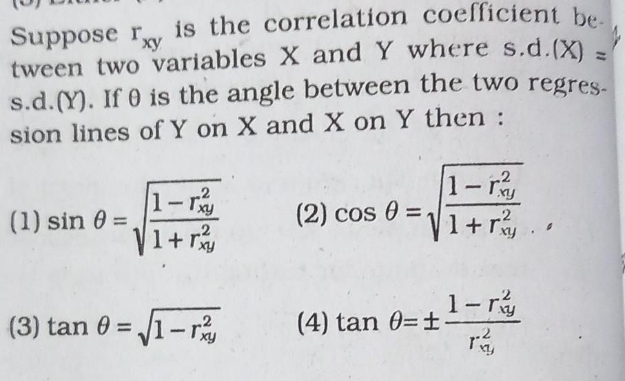 Solved Suppose rxy is the correlation coefficient between | Chegg.com