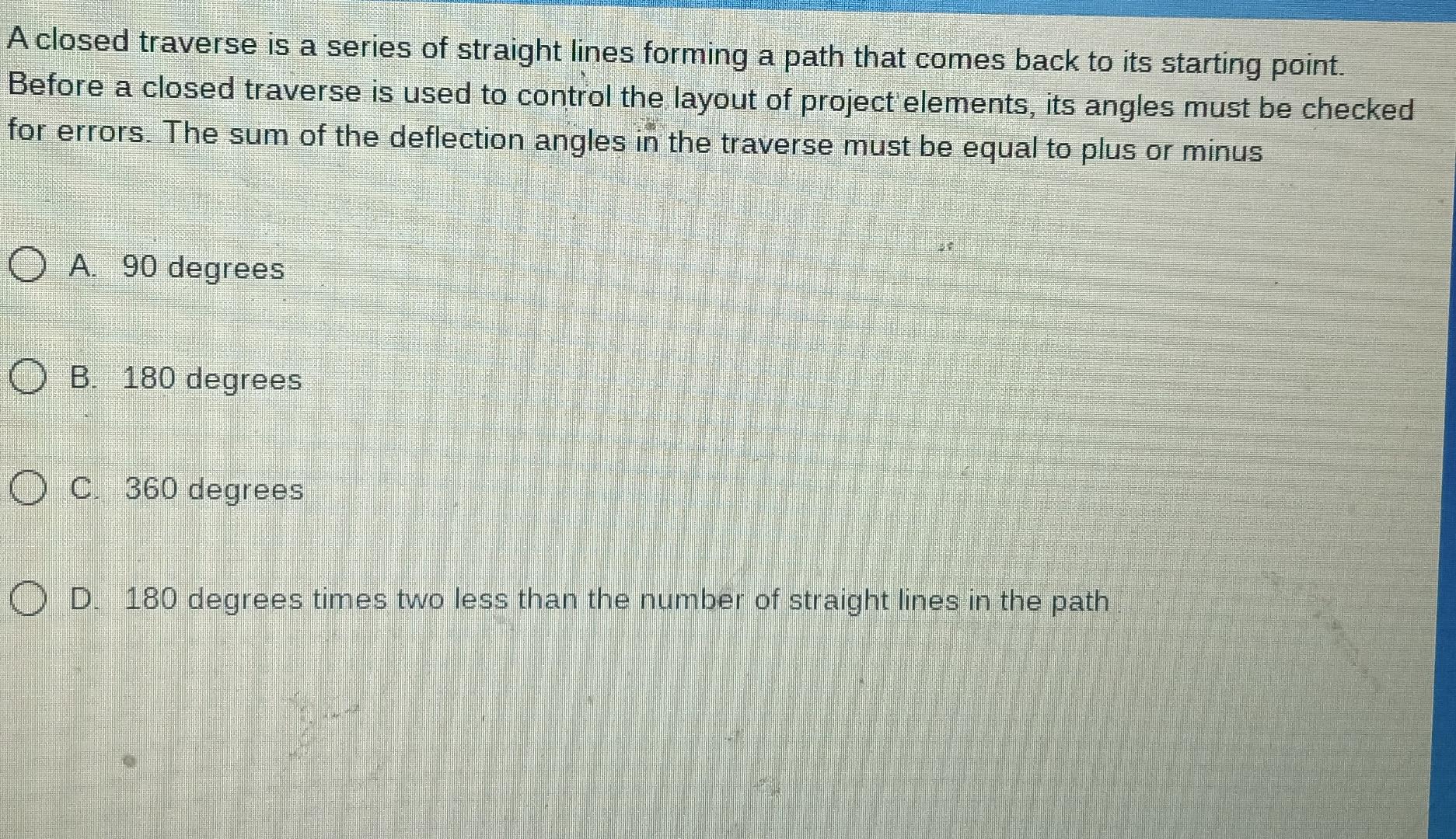 Solved A closed traverse is a series of straight lines | Chegg.com