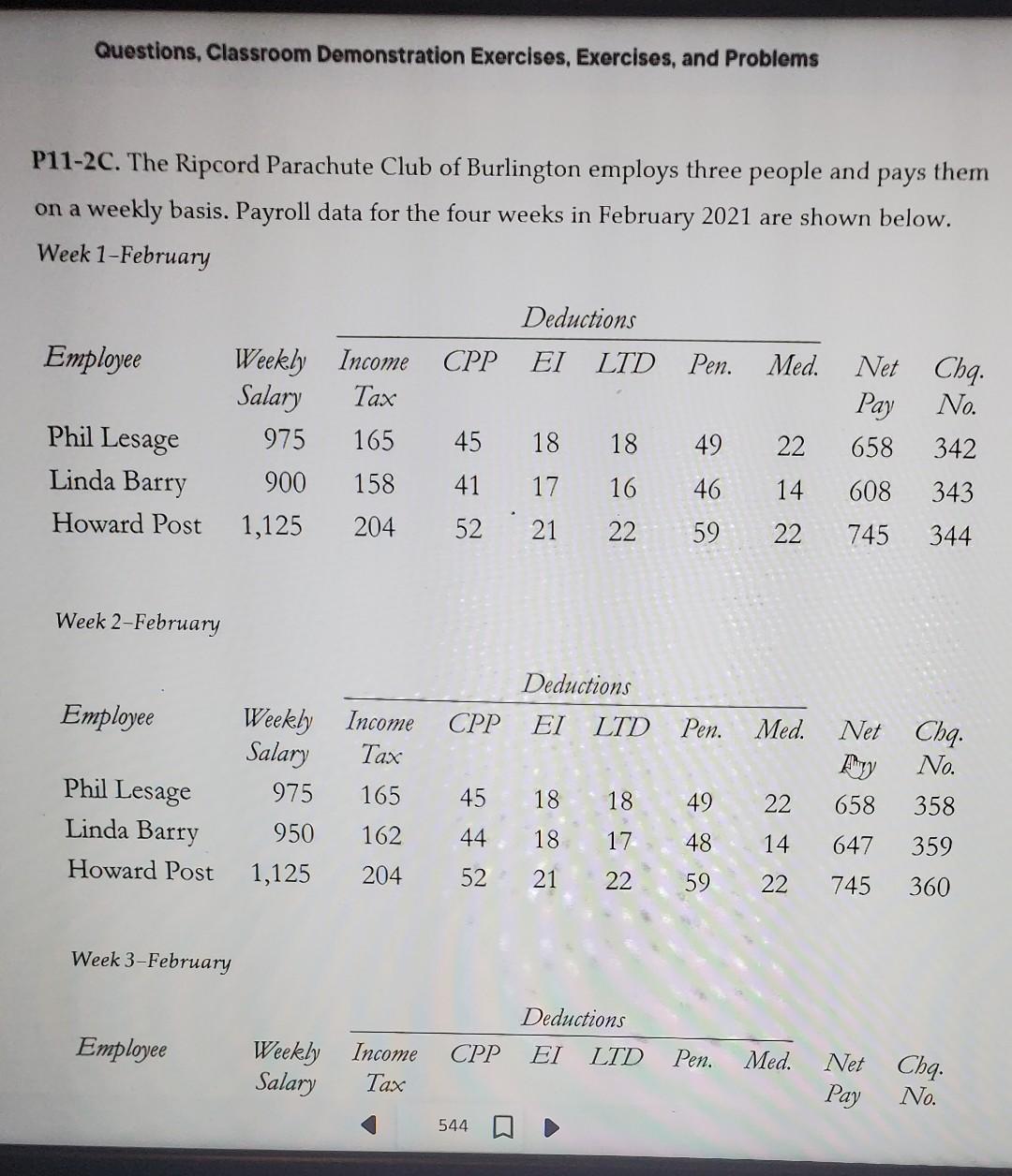 Solved Questions, Classroom Demonstration Exercises, | Chegg.com