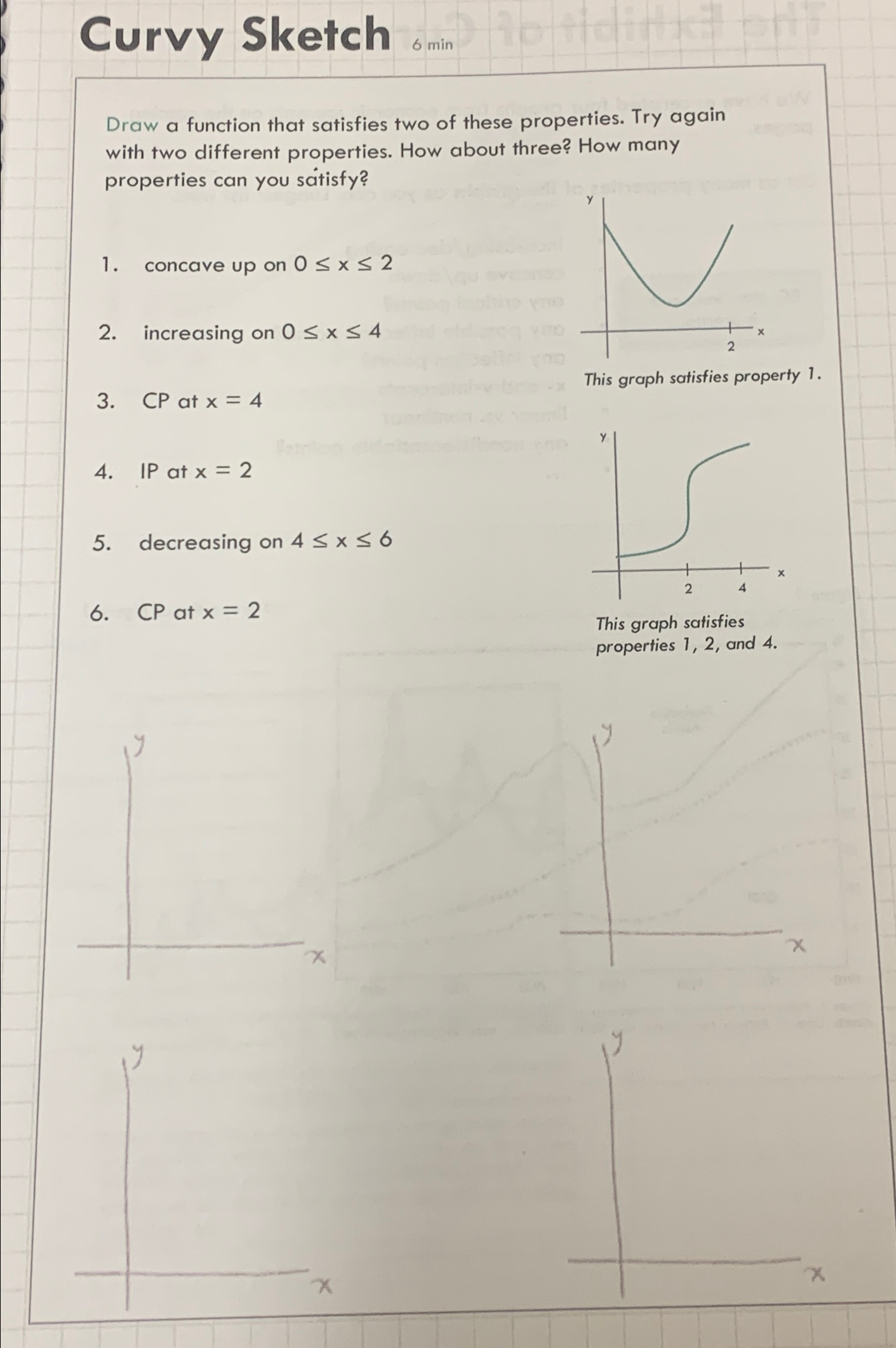 Solved Curvy Sketch6minDraw a function that satisfies two of | Chegg.com