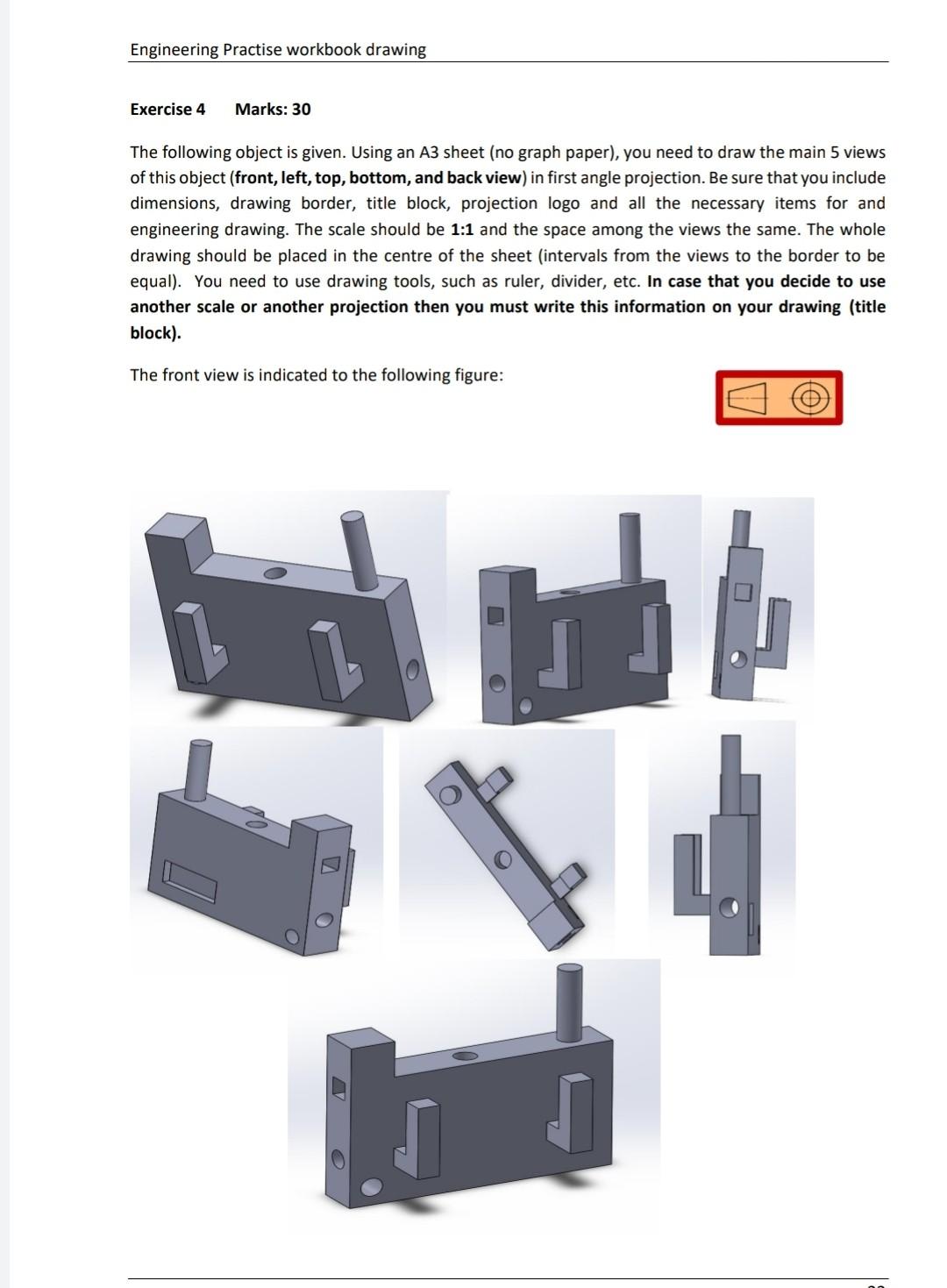 Solved Engineering Practise workbook drawing Exercise 4 | Chegg.com