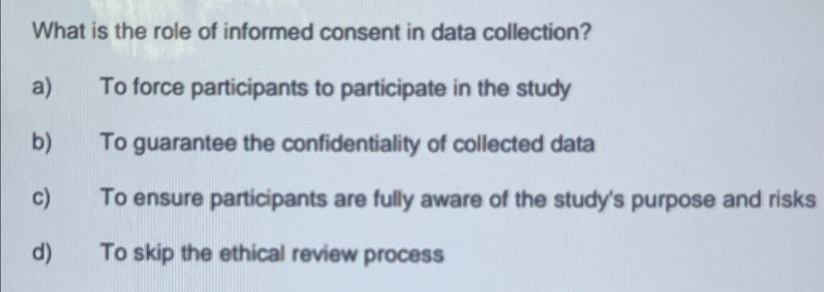 Solved What is the role of informed consent in data | Chegg.com