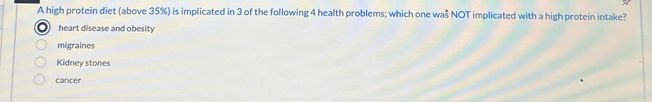 Solved A high protein diet (above 35% ) ﻿is implicated in 3 | Chegg.com