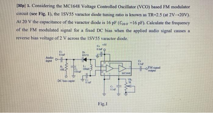 [30p) 1. Considering the MC1648 Voltage Controlled | Chegg.com