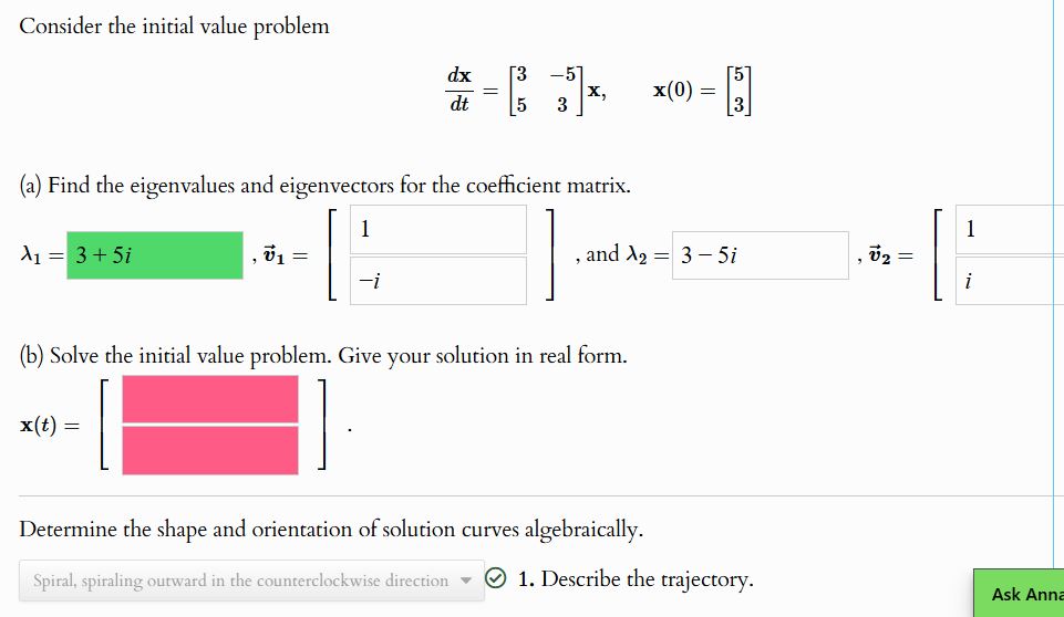 Solved Consider the initial value | Chegg.com