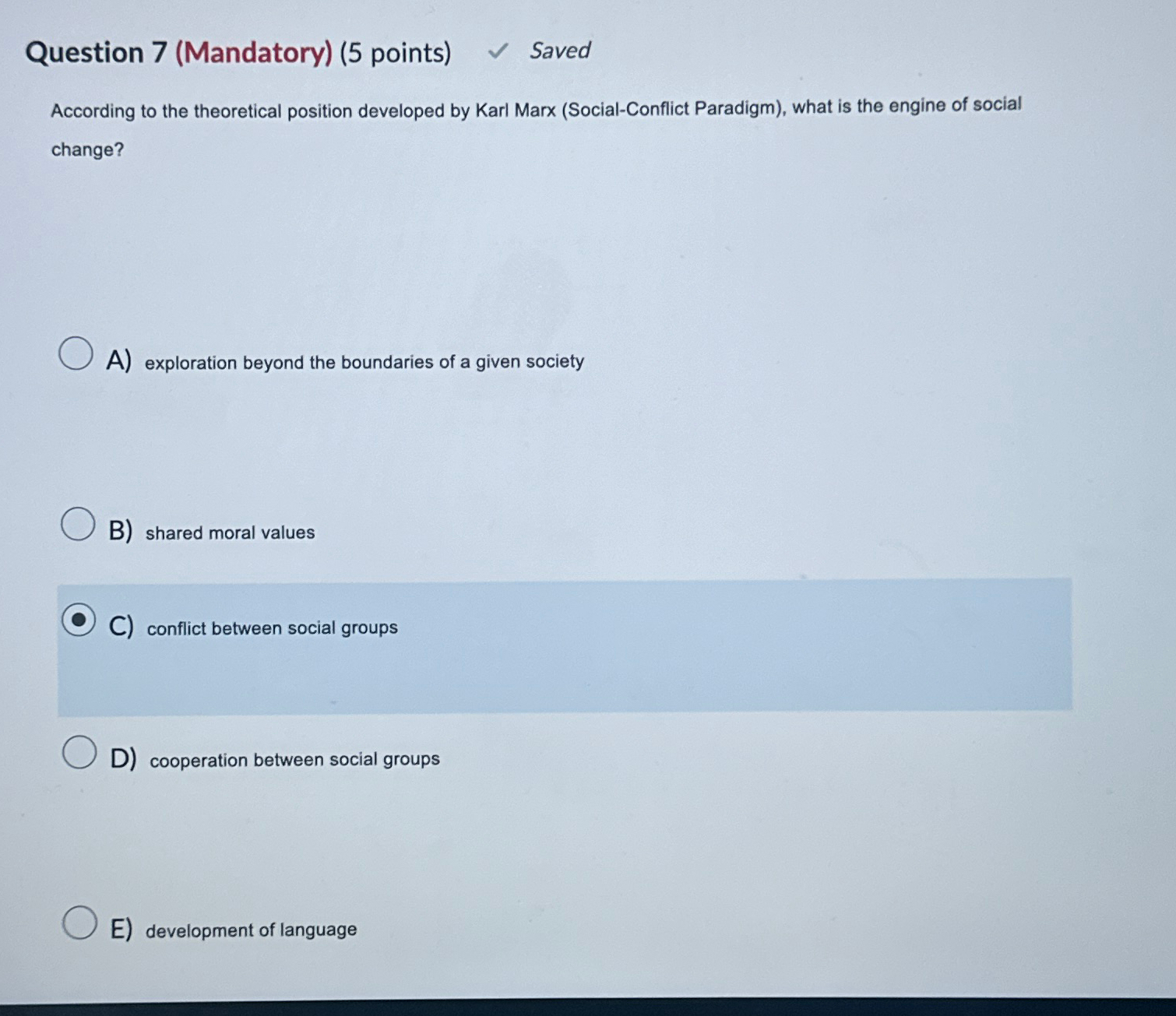 Solved Question 7 (Mandatory) (5 ﻿points) ﻿SavedAccording | Chegg.com