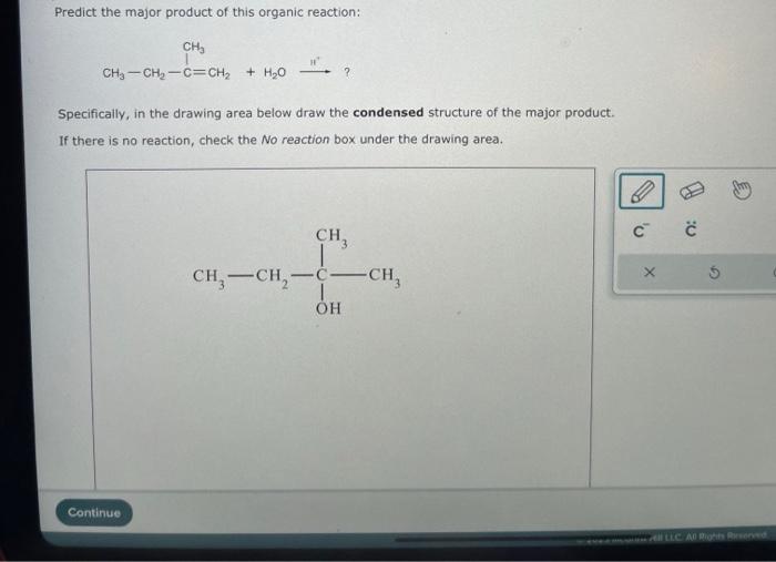 Solved Predict the major product of this organic reaction: | Chegg.com