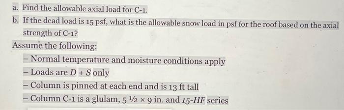 Solved Root framing plana. Find the allowable axial load for | Chegg.com