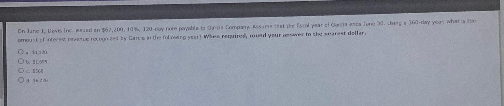 Solved amount of interest revenue recognized by Garcia in | Chegg.com
