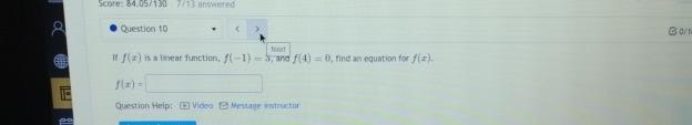 Solved Question toIf f(x) ﻿is a linear function, f(-1)=5, | Chegg.com