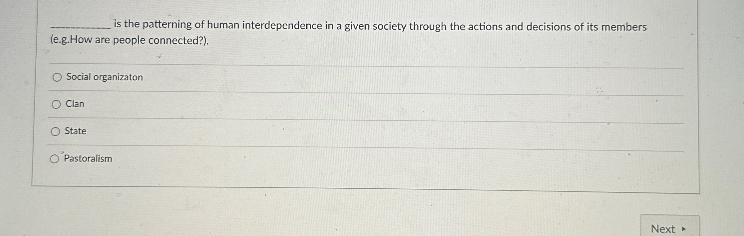 Solved q, ﻿is the patterning of human interdependence in a | Chegg.com