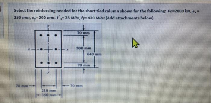 Solved Select the reinforcing needed for the short tied | Chegg.com