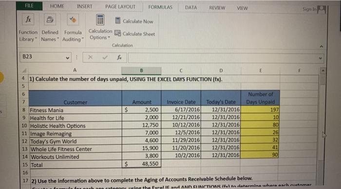 Solved FILE HOME INSERT PAGE LAYOUT FORMULAS DATA REVIEW | Chegg.com