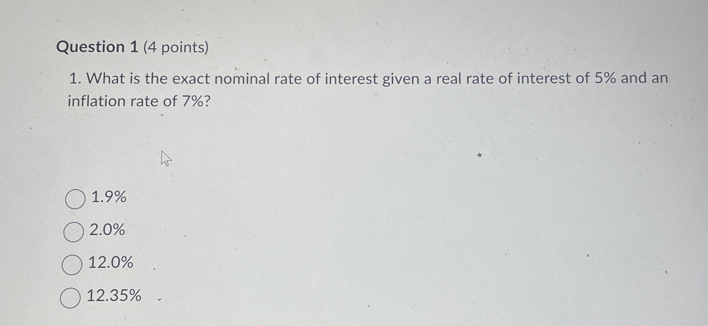 Solved Question 1 (4 ﻿points)What is the exact nominal rate | Chegg.com