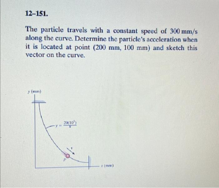 Solved 12-151. The particle travels with a constant speed of | Chegg.com